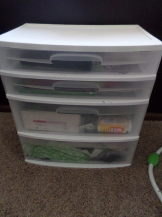 Lime Green Craft Dresser Makeover